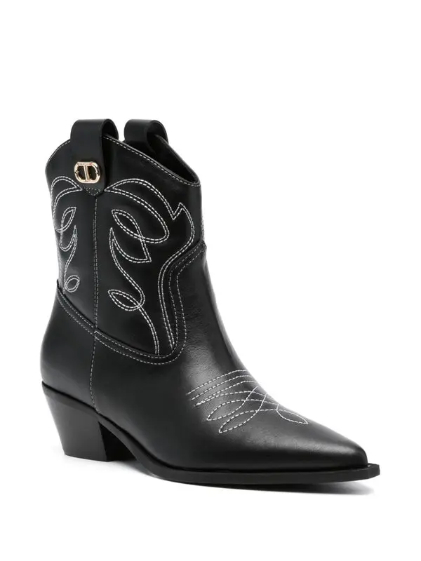 TWINSET 50mm Leather Texas Boots