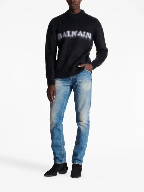 Balmain Logo-print Brushed Jumper