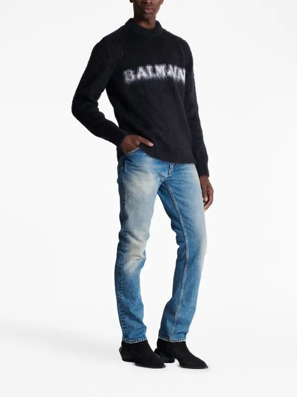Balmain Logo-print Brushed Jumper