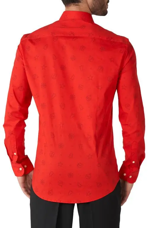 Opposuits Christmas Icons Stretch Button-up Shirt - Red