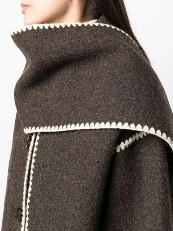 TOTEME Embroidered Scarf Jacket - Brown