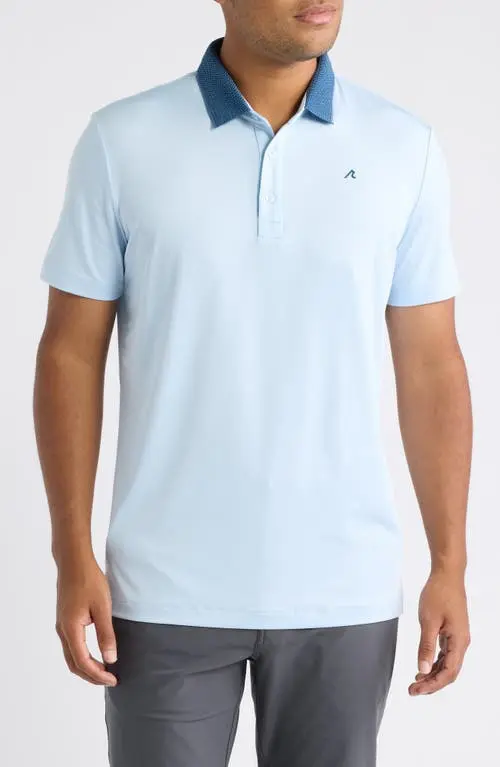 REDVANLY Darby Contrast Collar Performance Golf Polo - Arctic