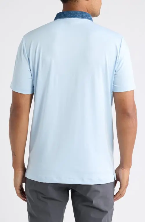 REDVANLY Darby Contrast Collar Performance Golf Polo - Arctic