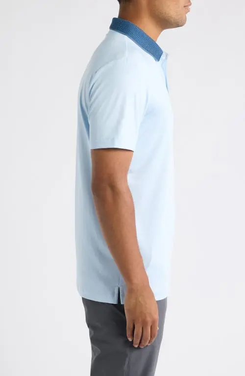 REDVANLY Darby Contrast Collar Performance Golf Polo - Arctic