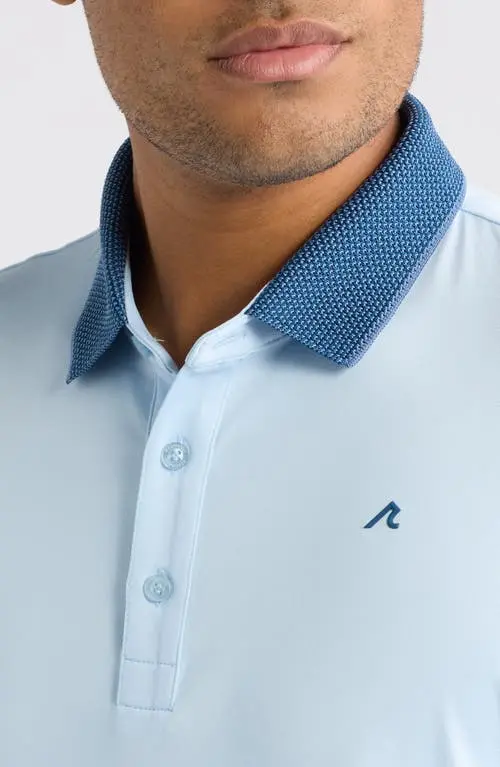 REDVANLY Darby Contrast Collar Performance Golf Polo - Arctic