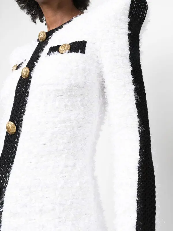 Balmain Contrasting Trim Bouclé Minidress