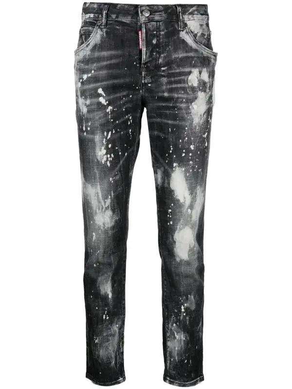 Dsquared2 Paint Splatter-effect Cropped Jeans