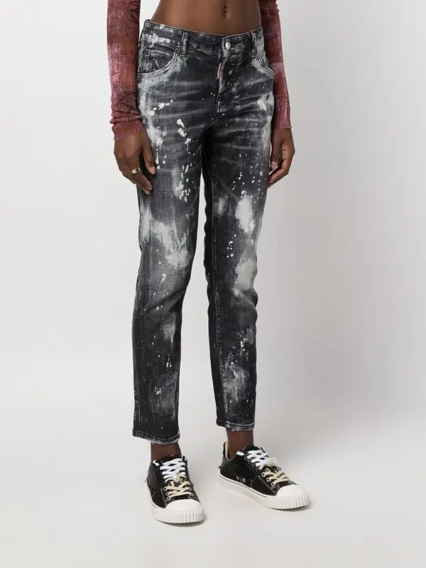Dsquared2 Paint Splatter-effect Cropped Jeans