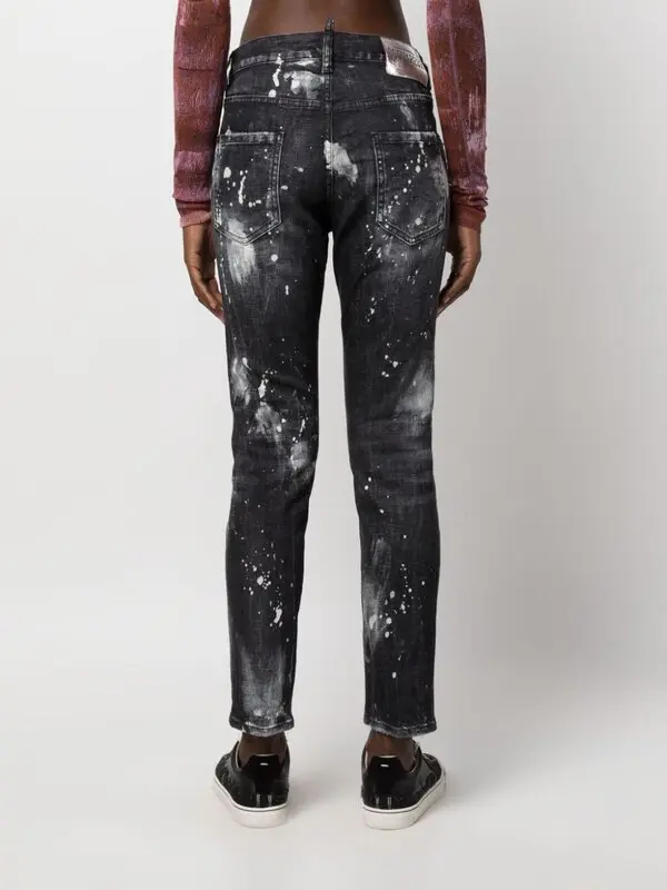 Dsquared2 Paint Splatter-effect Cropped Jeans