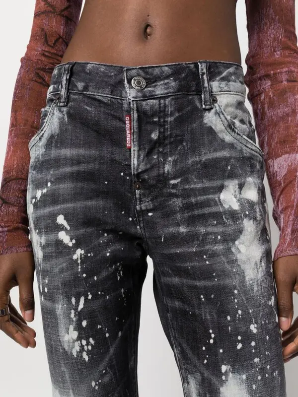 Dsquared2 Paint Splatter-effect Cropped Jeans