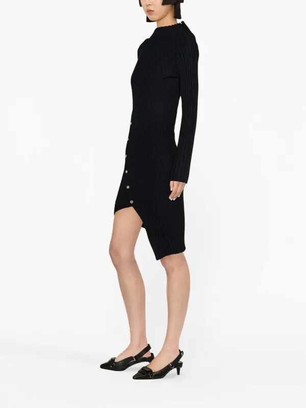 Philosophy Di Lorenzo Serafini Asymmetric Ribbed Knit Minidress - Blue