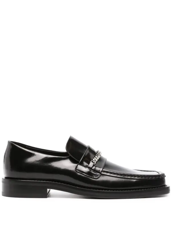 Martine Rose Square-toe Leather Loafers - Black