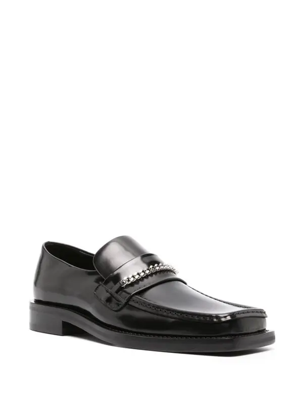 Martine Rose Square-toe Leather Loafers - Black