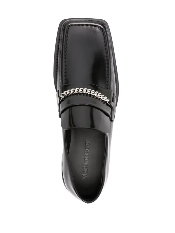 Martine Rose Square-toe Leather Loafers - Black