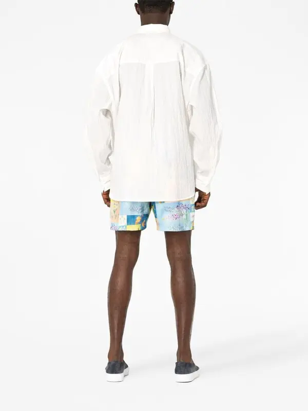 John Elliott Grid-print Shorts