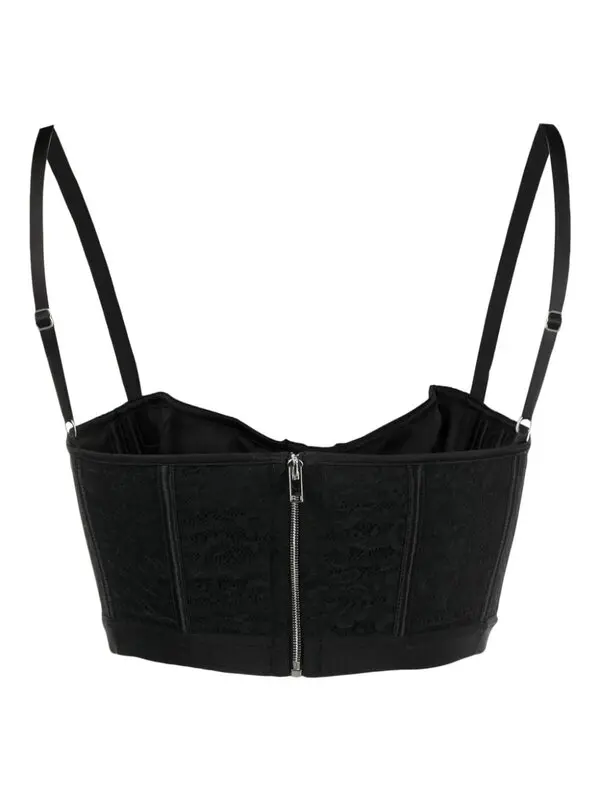 DEL CORE Lace-detailing Bustier Crop Top