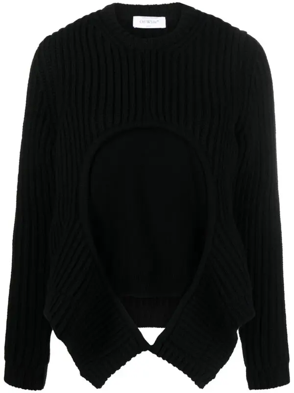 Off-White Ribbed Knit Layered Jumper