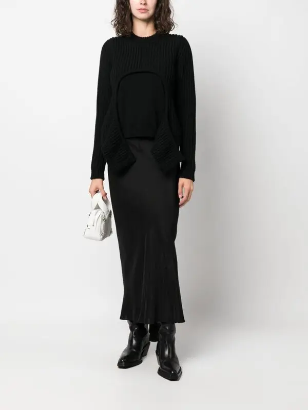 Off-White Ribbed Knit Layered Jumper