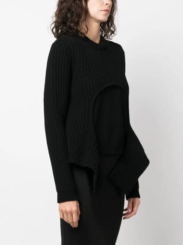Off-White Ribbed Knit Layered Jumper