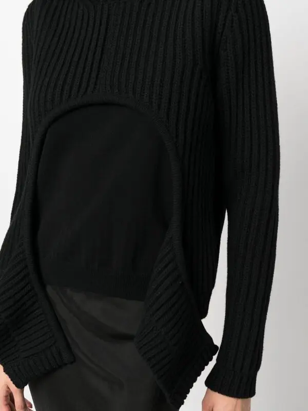 Off-White Ribbed Knit Layered Jumper