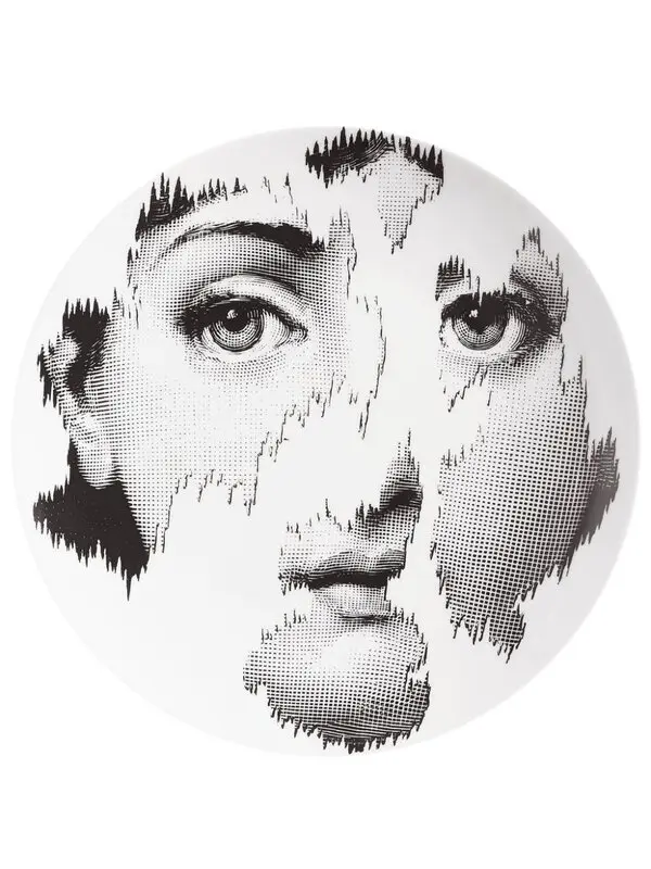 FORNASETTI Tema E Variazioni Porcelain Plate - White