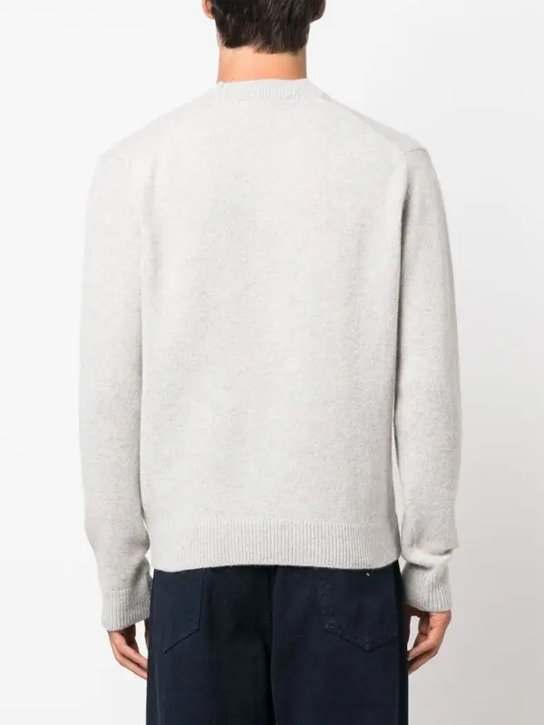 Maison Kitsuné Fox-patch Wool Jumper - Grey