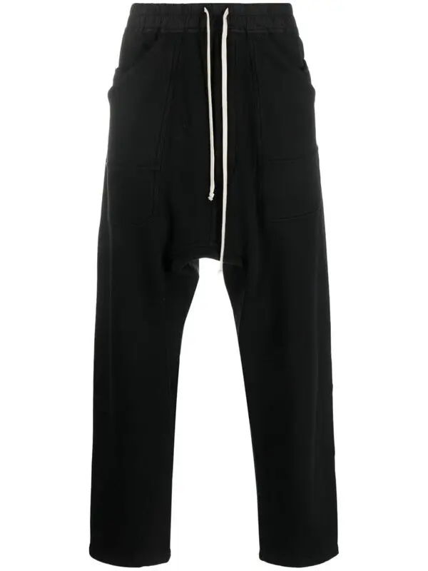 Rick Owens Drawstring-waistband Drop-crotch Trousers - Black