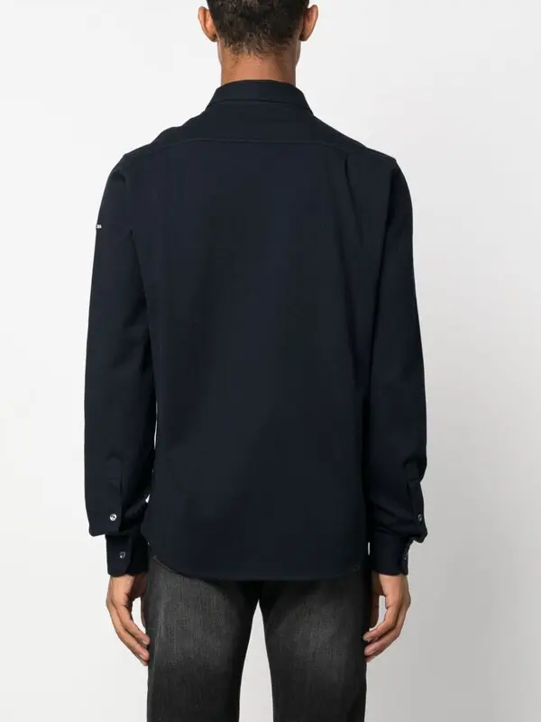 Kiton Logo-embroidered Stretch-cotton Shirt - Blue