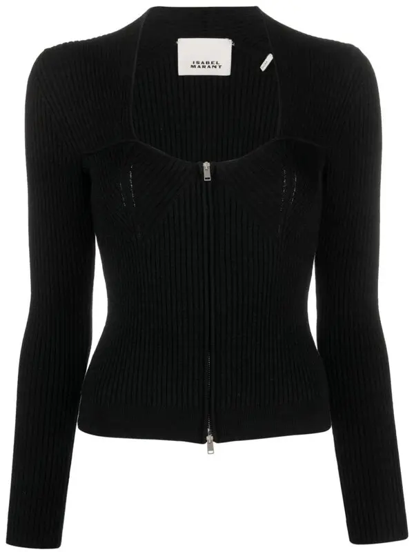 Isabel Marant Étoile Zelie Ribbed Zip-up Cardigan