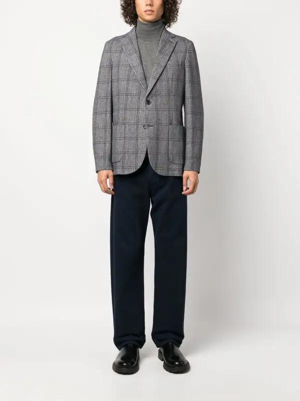 CIRCOLO 1901 Plaid-check Single-breasted Blazer - Blue