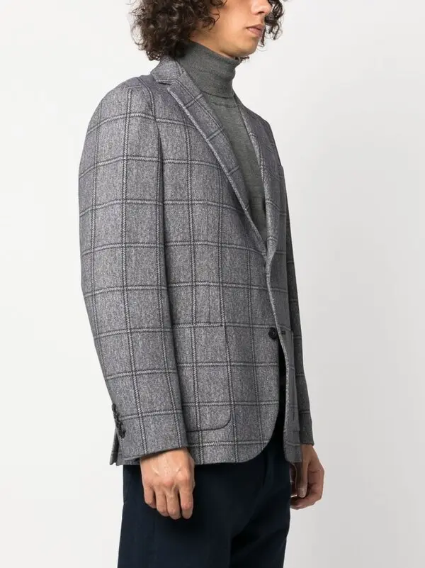 CIRCOLO 1901 Plaid-check Single-breasted Blazer - Blue