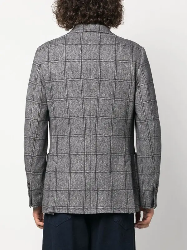 CIRCOLO 1901 Plaid-check Single-breasted Blazer - Blue
