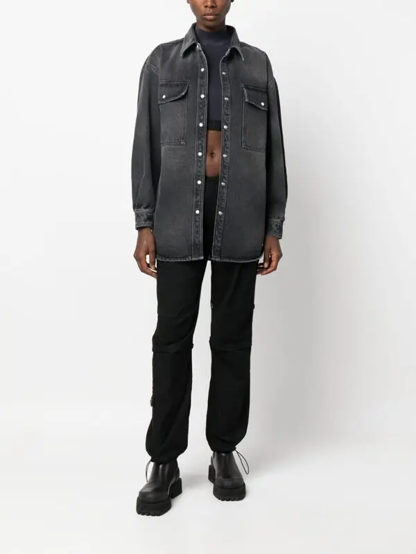 Palm Angels Logo-patch Denim Shirt
