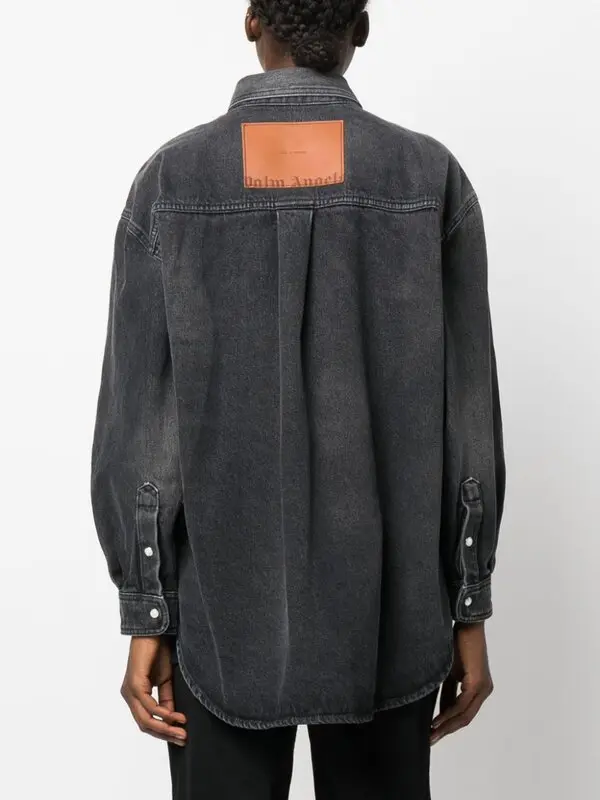 Palm Angels Logo-patch Denim Shirt