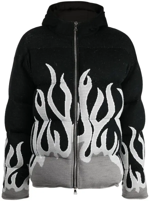 HACULLA. Up In Flames Zip-up Puffer Jacket - Black