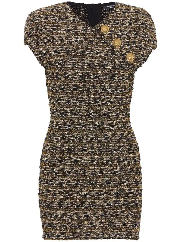 Balmain Lurex Tweed Mini Dress