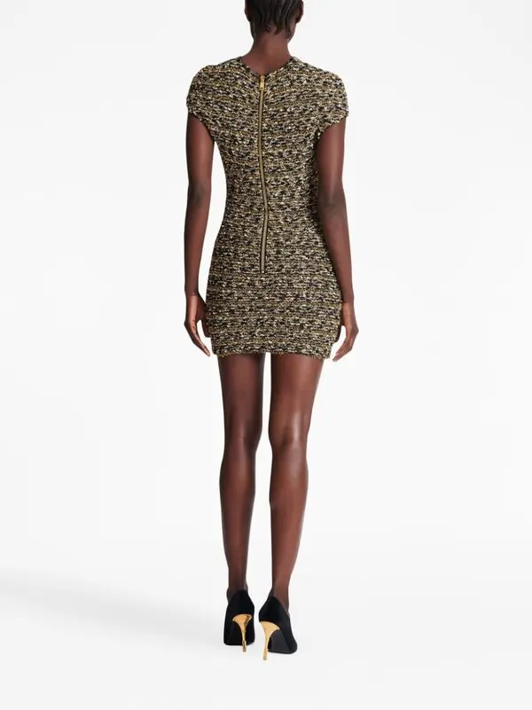 Balmain Lurex Tweed Mini Dress
