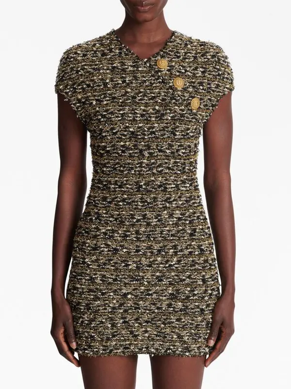 Balmain Lurex Tweed Mini Dress