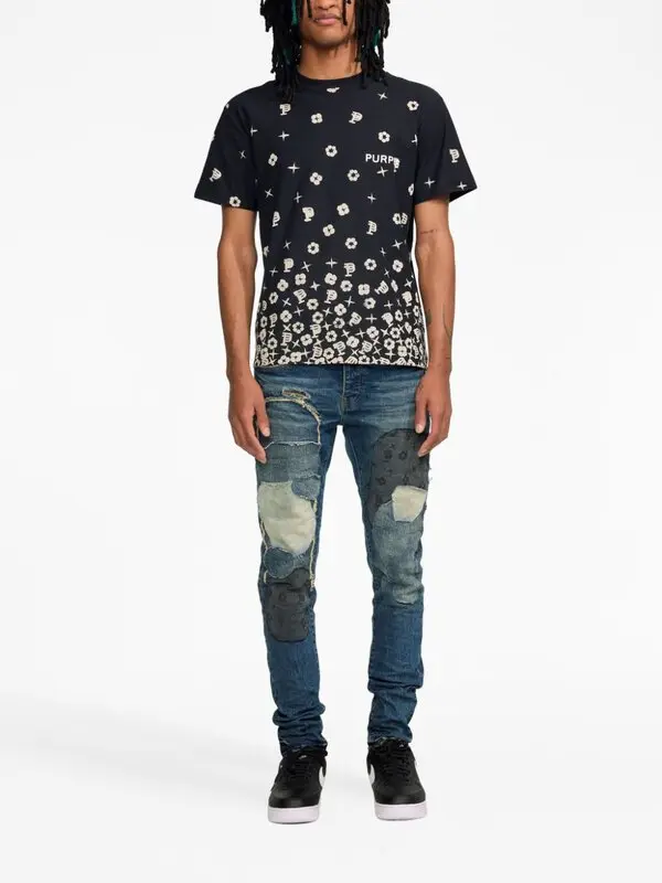 PURPLE BRAND Patch-detail Low-rise Skinny Jeans