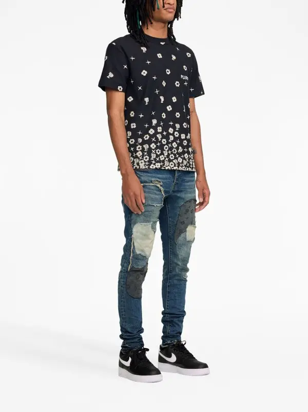 PURPLE BRAND Patch-detail Low-rise Skinny Jeans