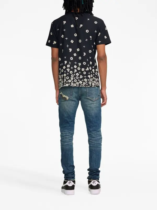 PURPLE BRAND Patch-detail Low-rise Skinny Jeans