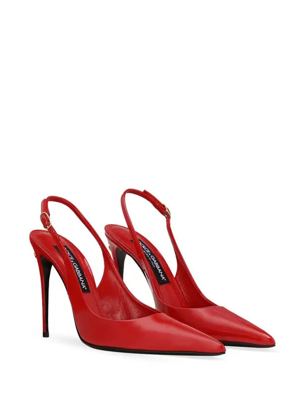 Dolce & Gabbana Patent-leather Slingback Pumps - Red