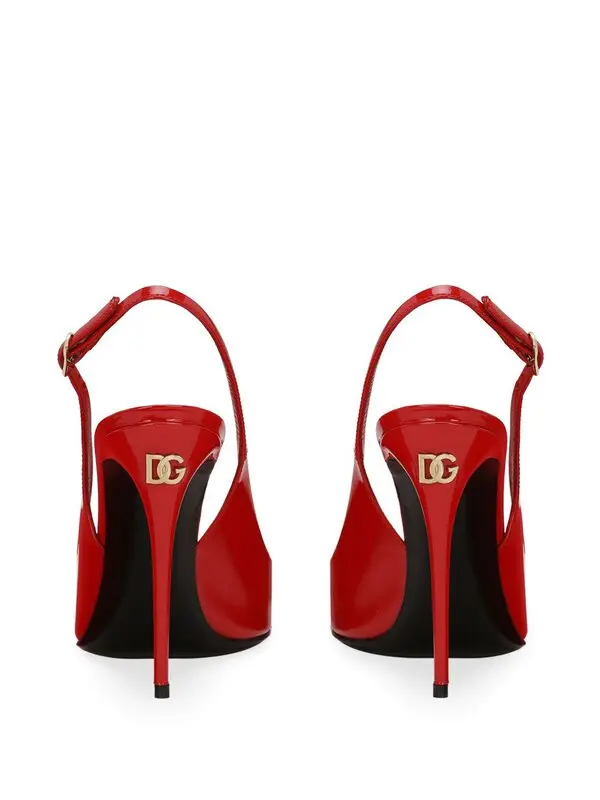 Dolce & Gabbana Patent-leather Slingback Pumps - Red