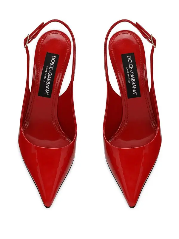 Dolce & Gabbana Patent-leather Slingback Pumps - Red