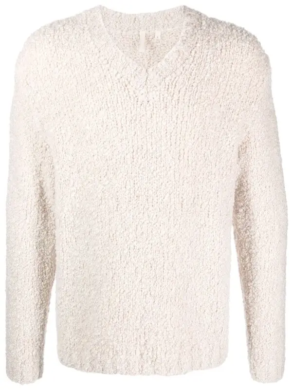 SUNFLOWER Brushed-effect V-neck Jumper - Neutrals