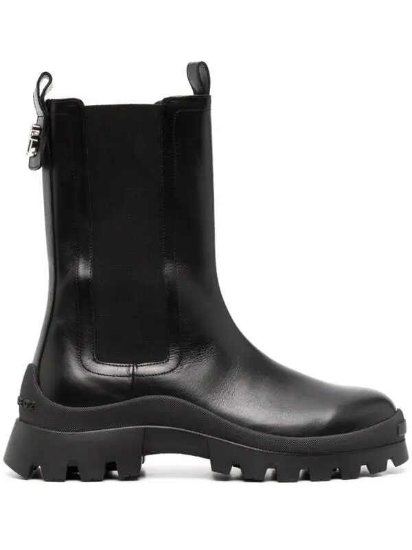 Dsquared2 Logo-plaque Leather Ankle Boots