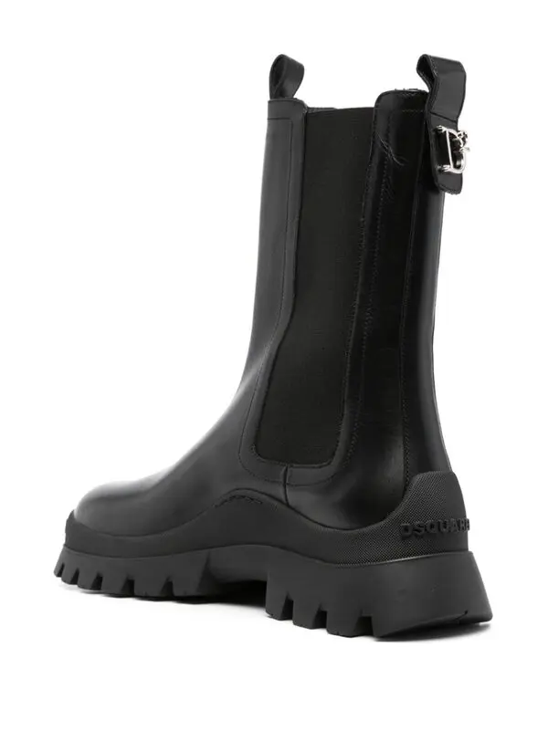 Dsquared2 Logo-plaque Leather Ankle Boots