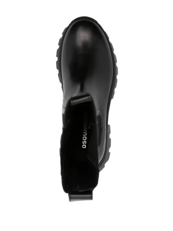 Dsquared2 Logo-plaque Leather Ankle Boots