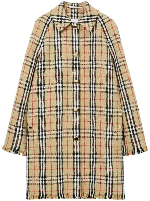 Burberry Bouclé Checkered Raincoat