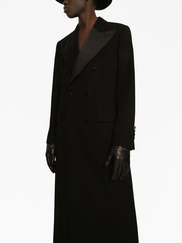 Dolce & Gabbana Dg-logo Embossed Leather Gloves - Black